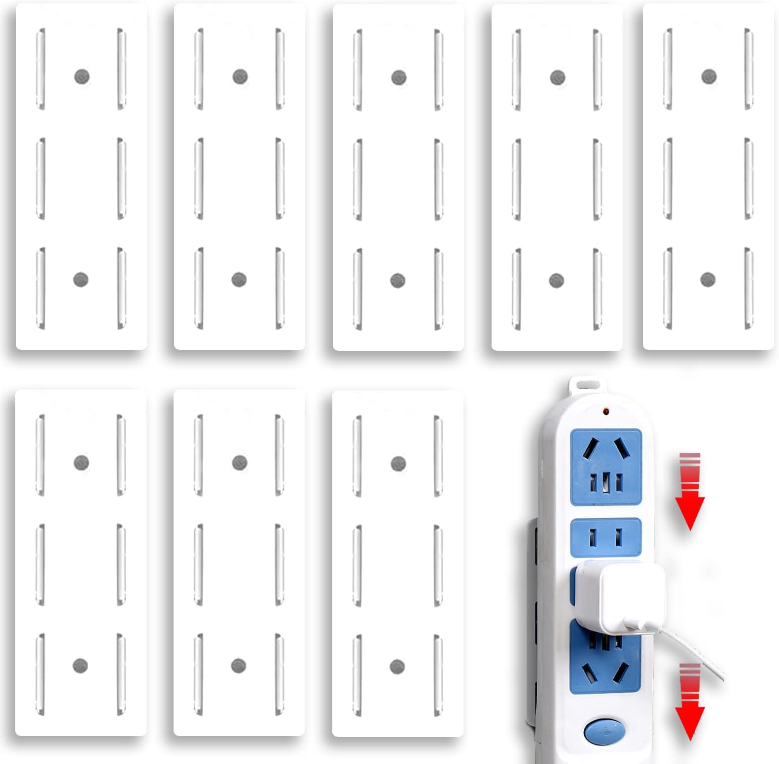 BDSHUNBF 8PCS Self Adhesive Power Strip Holder, Self-Adhesive Desktop ...