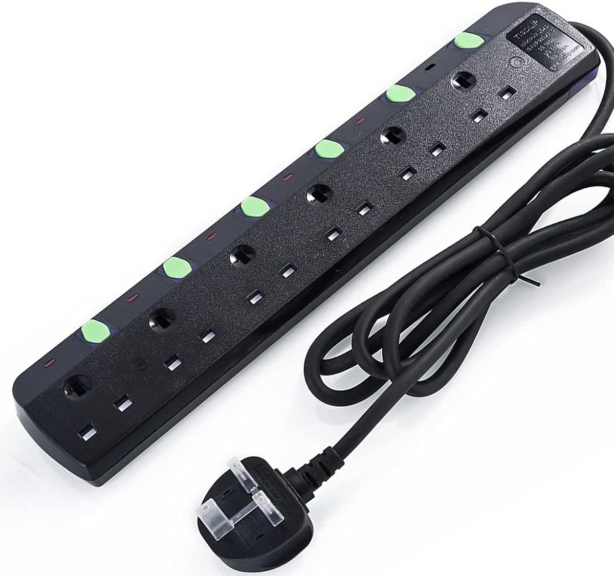 PIBEEX Extension Lead 2 Way Plug Sockets with Individual Switches Wall ...