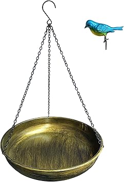 Amazon.com: TIANCENTRAL H Hanging Bird Bath for Outdoor-11.4 Inch Bird ...