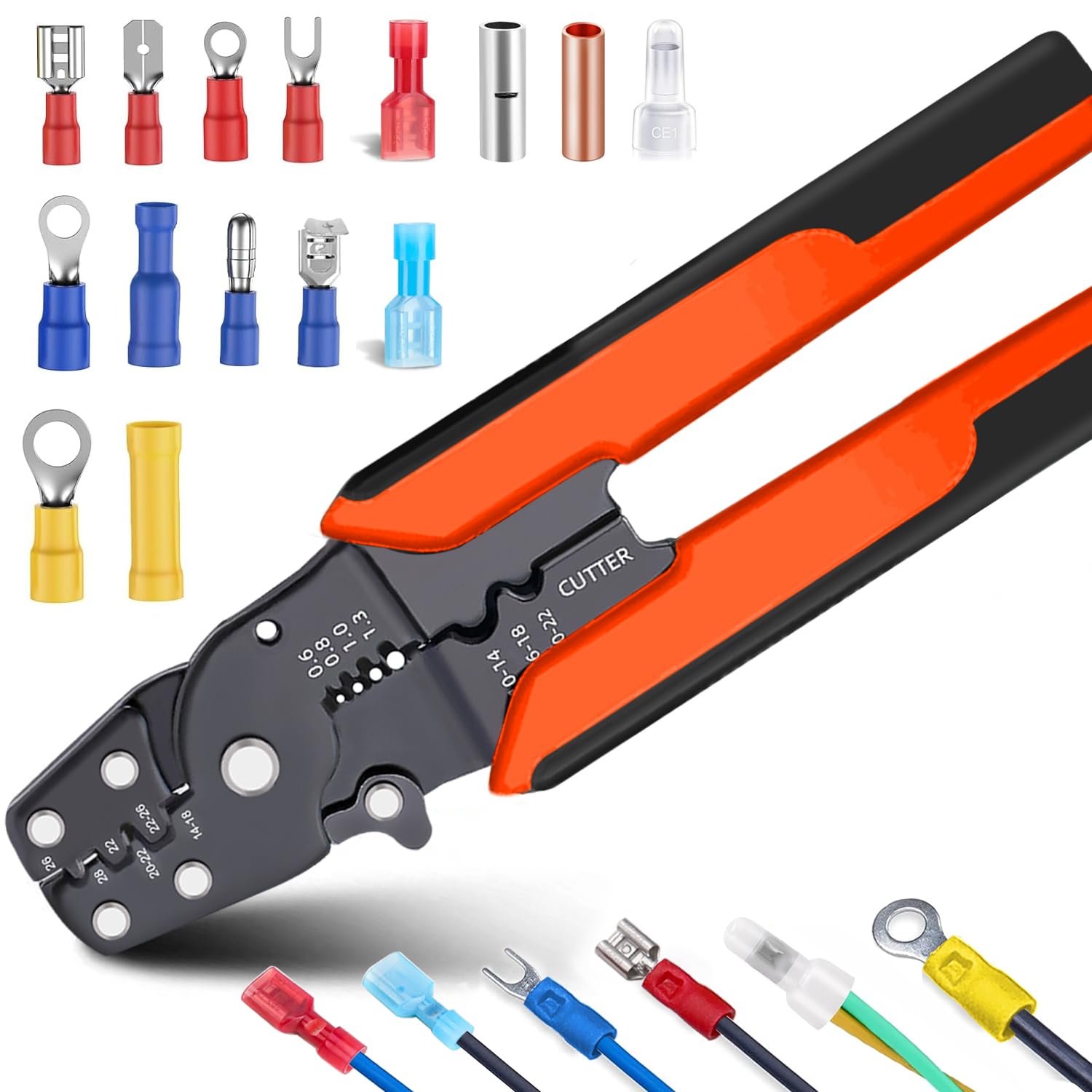 Snapklik.com : Smseace Orange Wire Crimping Tool Wire Crimper,stripper ...
