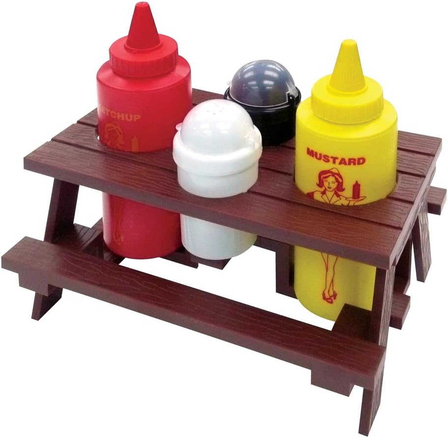 Amazon.com : Mr. Bar-B-Q, Inc. 40197X Picnic Table Condiment Set ...