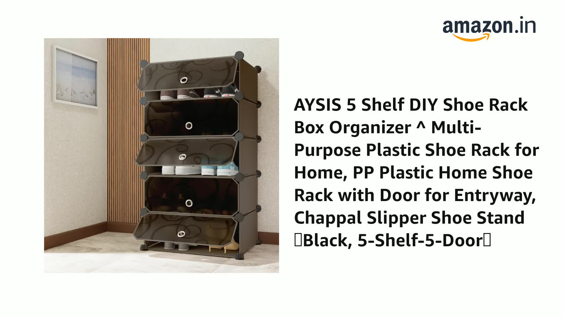 Watch AYSIS 5 Shelf DIY Shoe Rack Box Organizer ^ Multi-Purpose Plastic ...