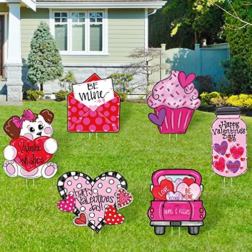 Amazon.com : VictoryStore 20pcs Valentine's Day Red Hearts Yard Sign ...