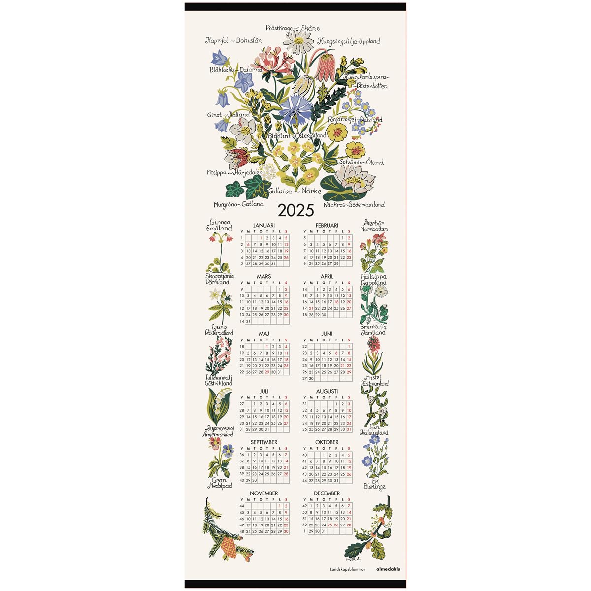 Amazon.com: Swedish Cloth Wall Calendar - 2025 : Office Products