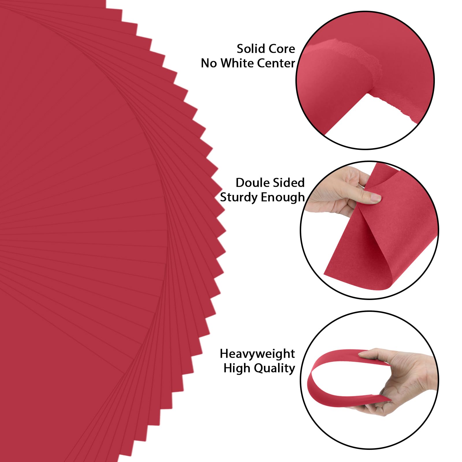 Snapklik.com : 100 Sheets Red Cardstock Paper, Colored Printer Paper 8. ...