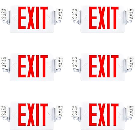 Amazon.com: LED Edge Lit Exit Sign Aluminum Housing AC 120-347V ...