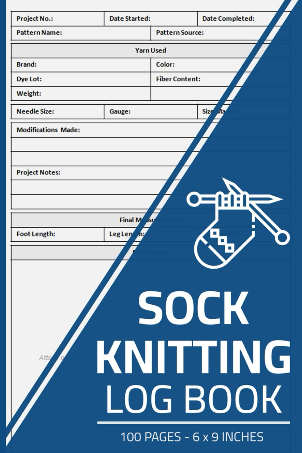 Sock Knitting Log Book: Sock Knitting Project Tracker Journal | Sock ...