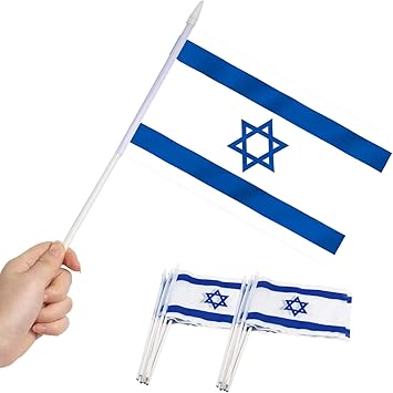 Anley Israel Stick Flag, Israeli 5x8 inch (12 X 20cm) HandHeld Mini ...