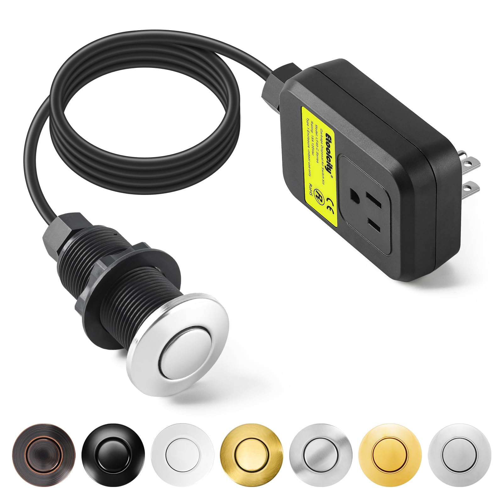 Garbage Disposal Air Switch Kit Sink Top Waste Disposal Long Stainless ...