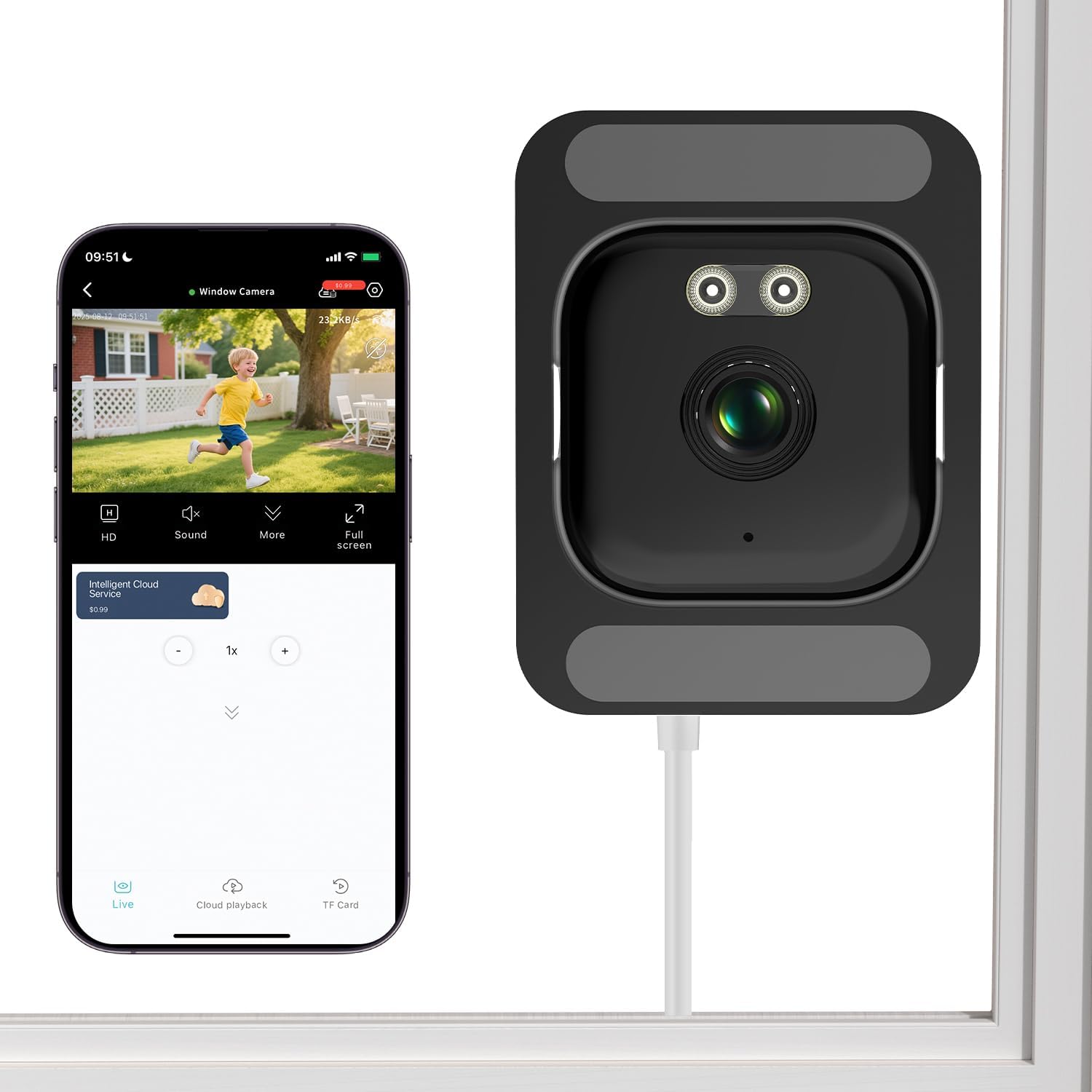 Amazon.com : VIZIUUY 3MP 2K Window Camera, 2.4GHz & 5GHz WiFi Indoor ...