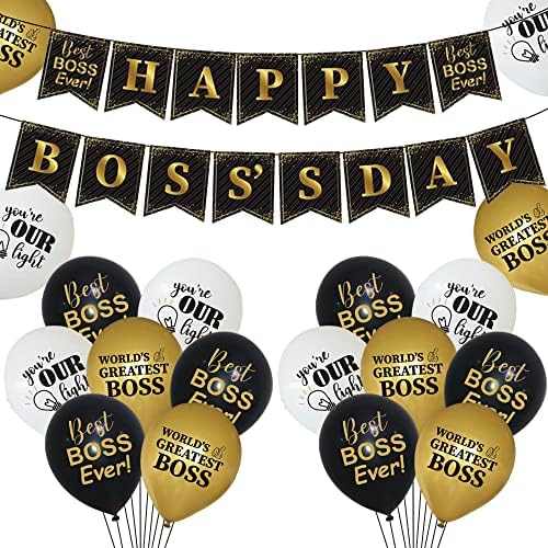 Amazon.com: Boss Day Decorations, Boss Day Banner, Happy Boss Day ...
