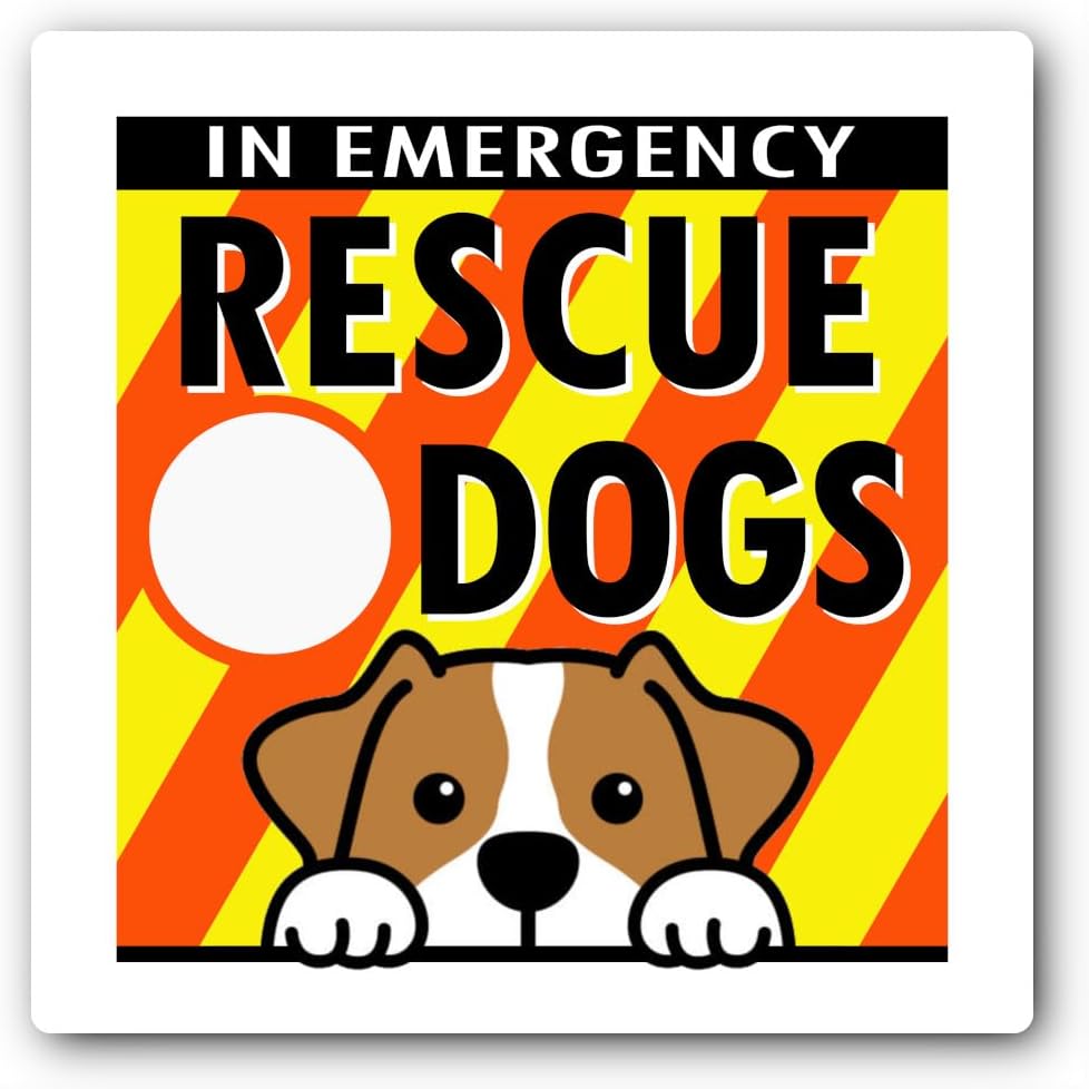 Amazon.com: EW Designs in Case of Emergency Rescue My Dogs Sticker ...