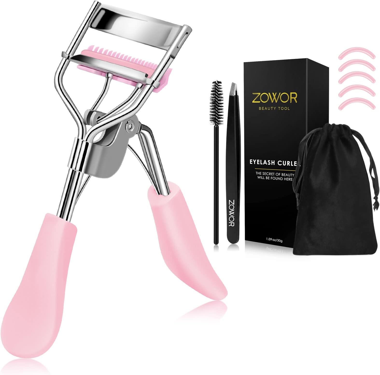 Amazon.com : Zowor Eyelash Curler with Comb Fit All Eye Shape Curved ...