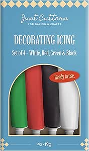 JUST CUTTERS Pack of 4 x 19g Writing Icing Tubes | Ready To Use ...