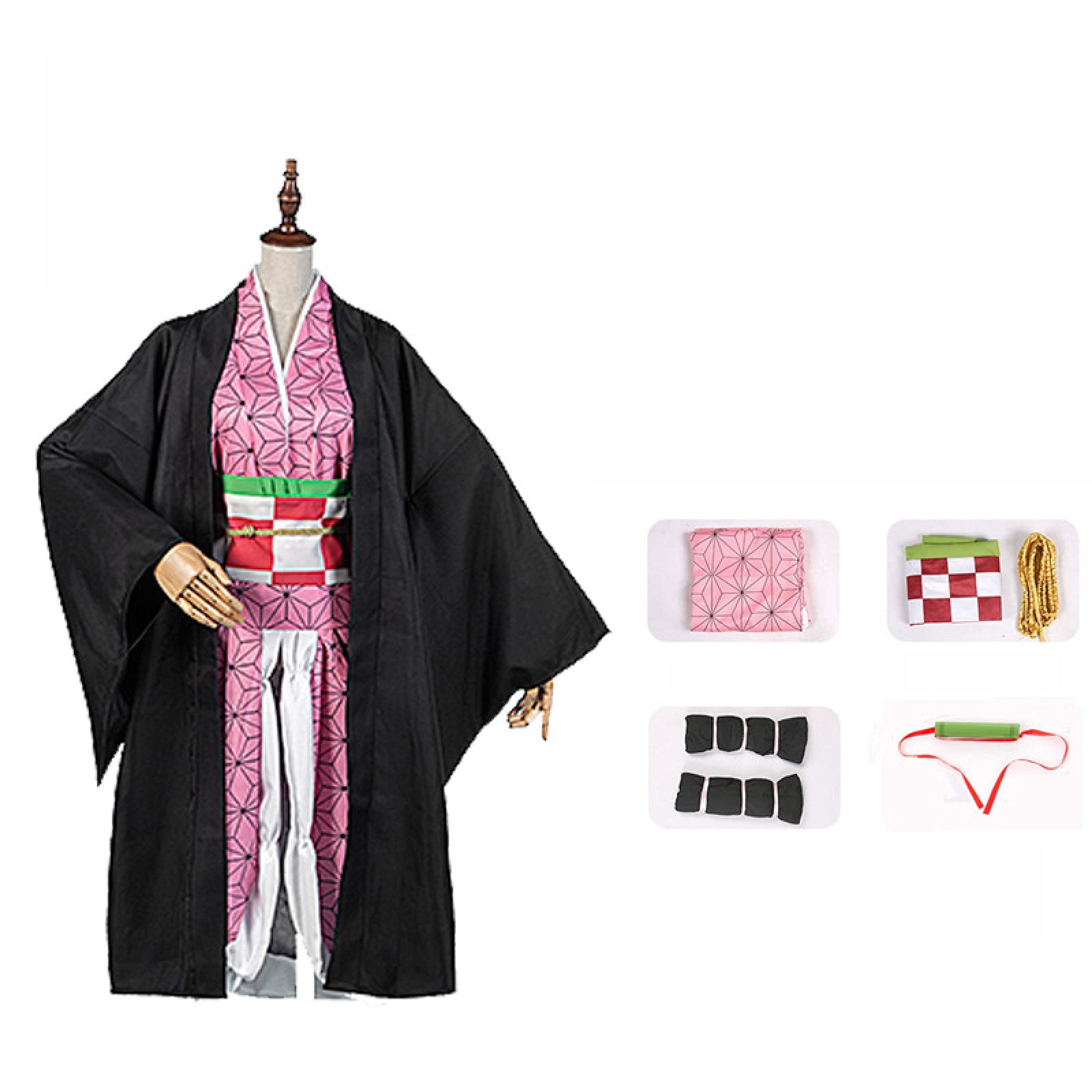 Kamado Nezuko Cosplay Costume Nezuko Kimono Outfit With Bamboo Shoes ...