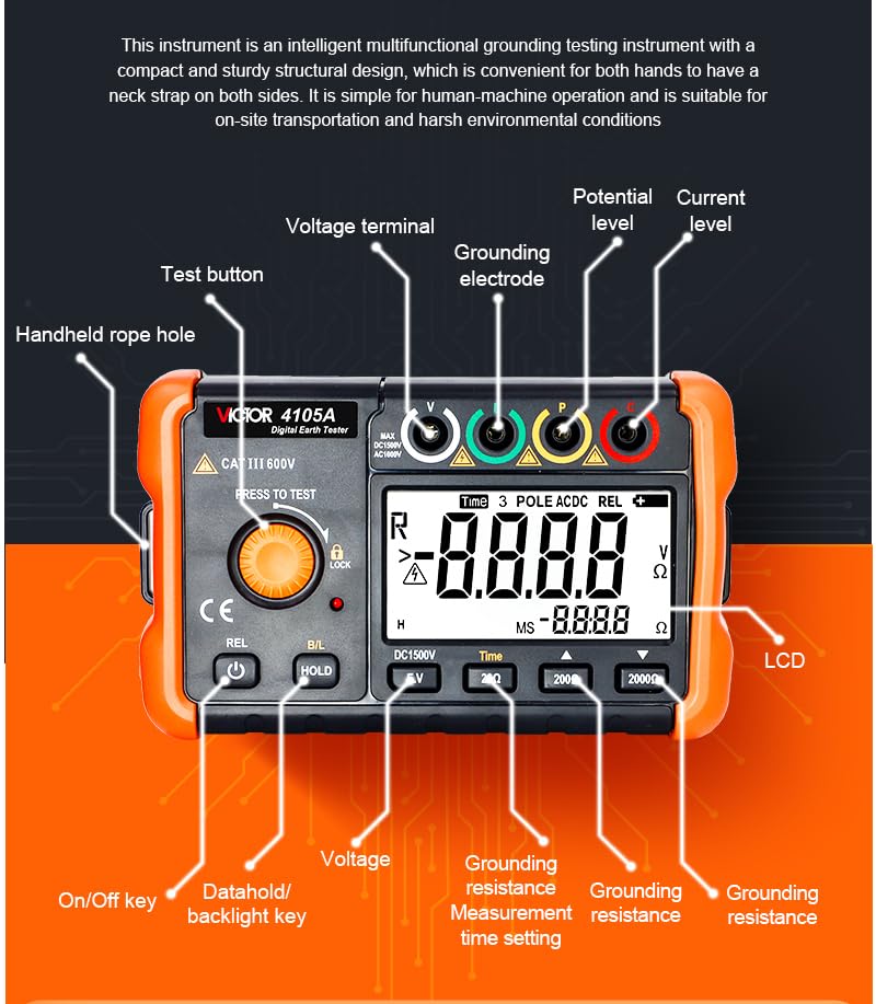 VICTOR 4105A Earth Resistance Tester Meters Price in Dhaka - Safestallbd