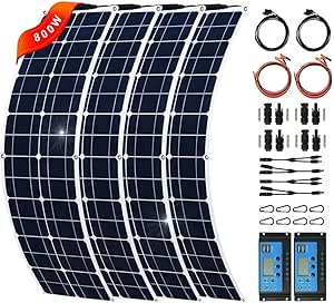 Amazon.com : 800 Watt Solar Panel ETFE 200W X 4 Flexible Solar Panel ...