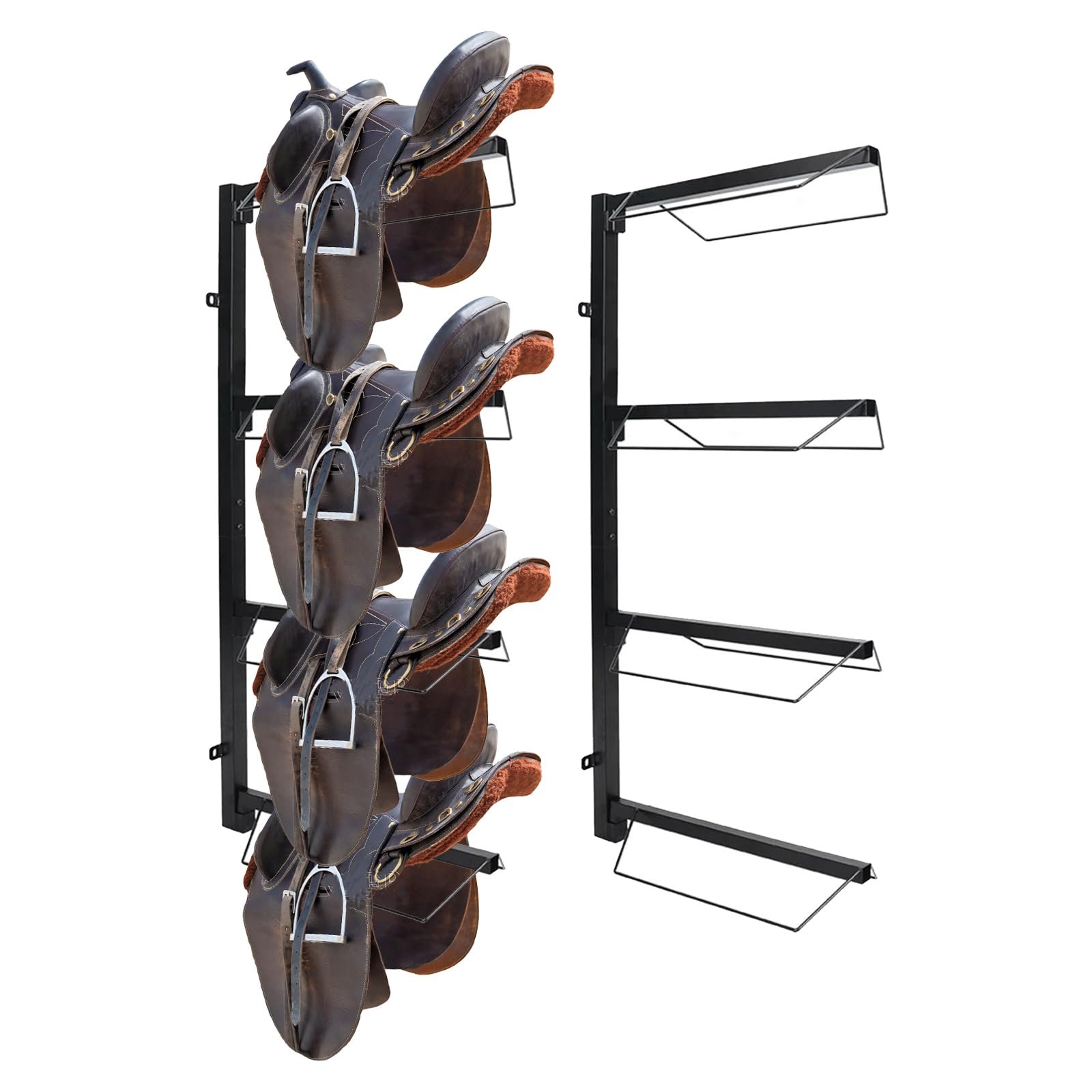 Amazon.com: HDYEGY Saddle Rack 4 Tier Wall Mounted Saddle Rack Stand ...