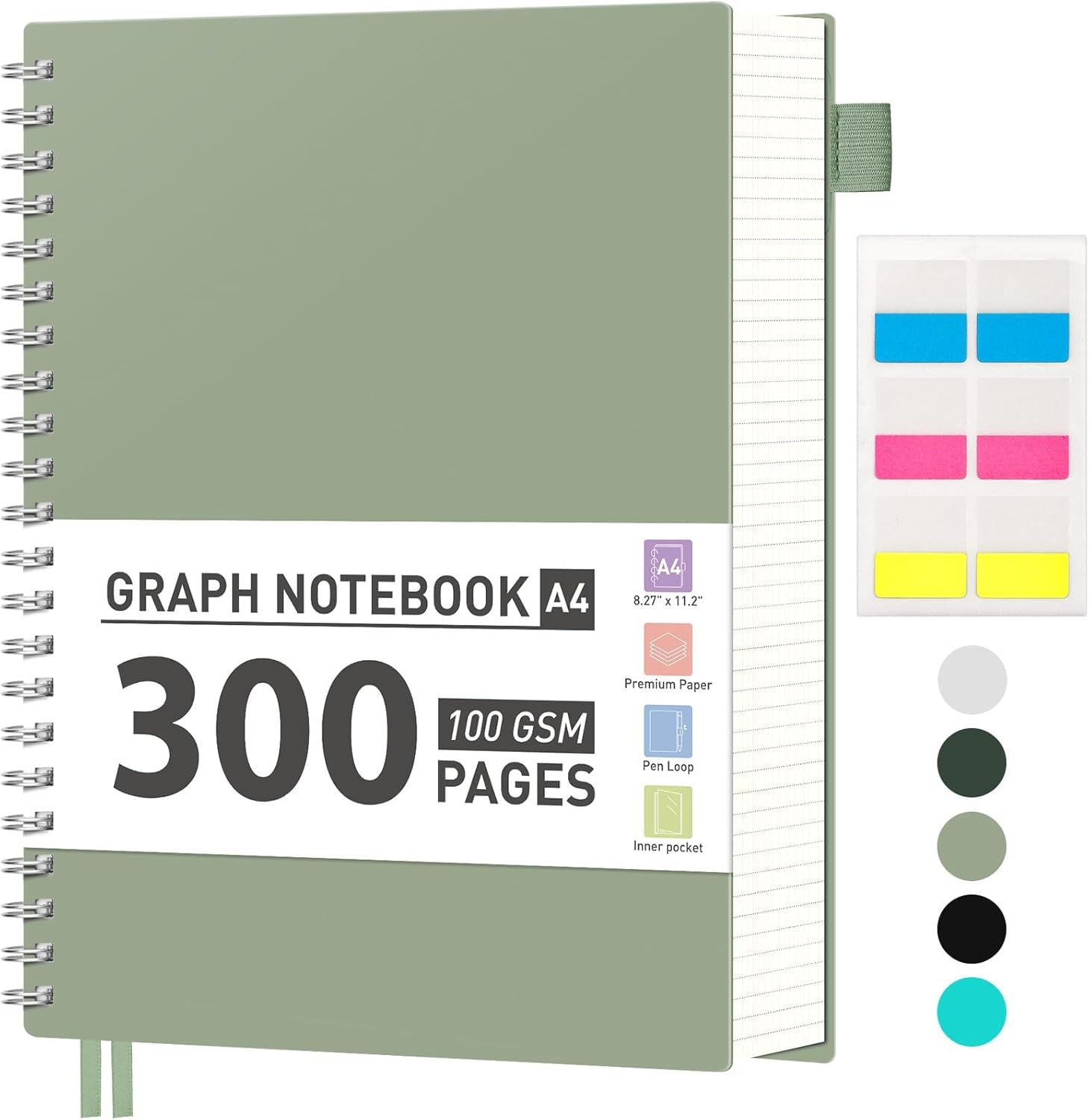 Amazon.com : AHGXG Graph Paper Notebook, 300 Pages Spiral Notebook 8.5 ...
