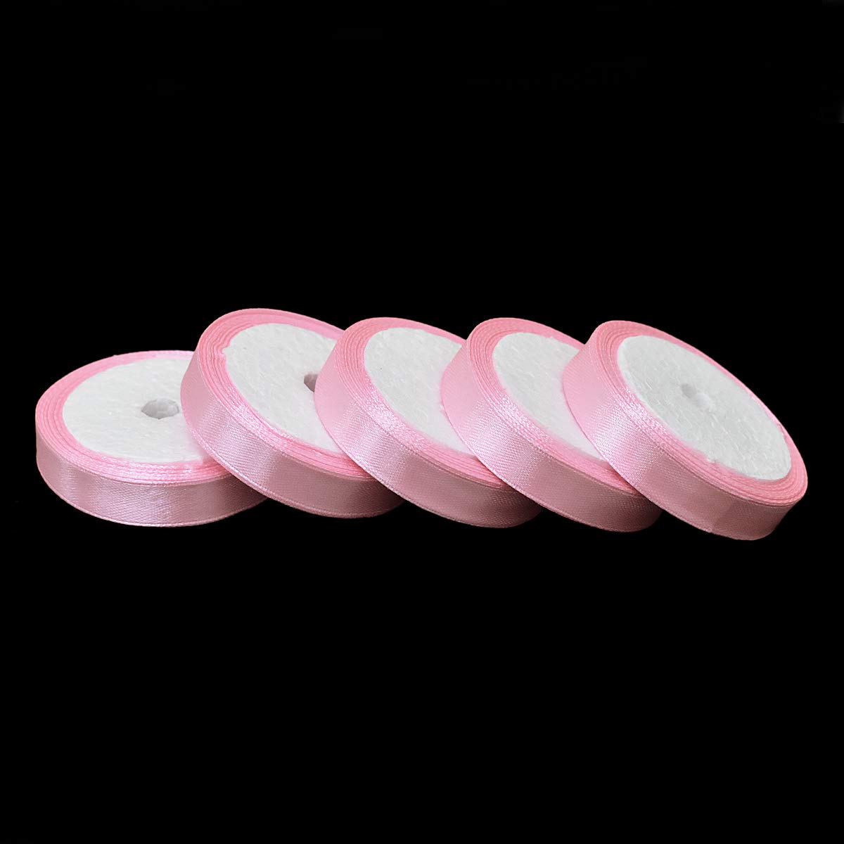 EmbroideryMaterial Satin Pink Ribbon for Hair, Craft, Gift Wrapping ...