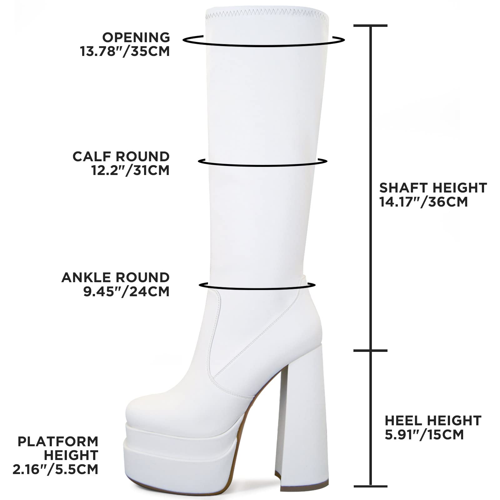 Snapklik.com : White Knee High Boots Leather Tall Boots For Women White ...