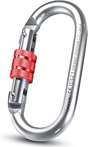 Carabiner Clip – CE Rated 25 kN 5600 LB – Heavy Duty, Rugged Terrain ...