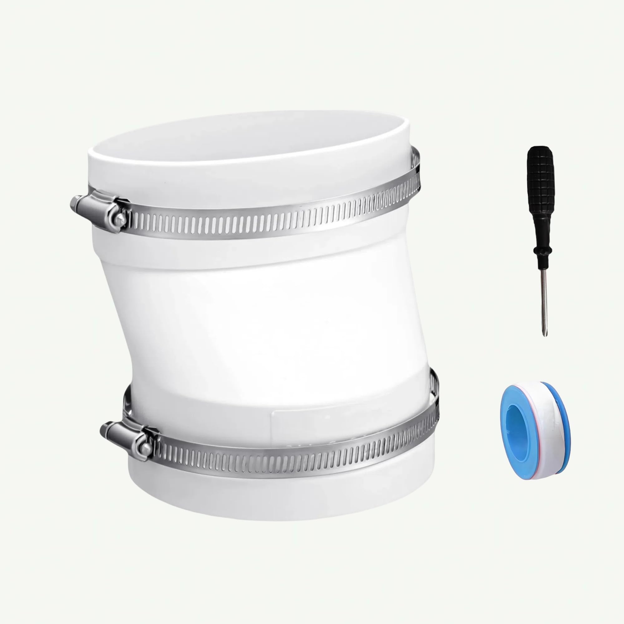 Amazon.com: 4-Inch Round to Oval Dryer Vent Adapter with Steel Worm ...