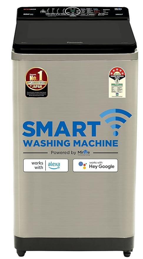 Panasonic 8 Kg Wifi Built-In Heater Fully-Automatic Top Loading Smart ...