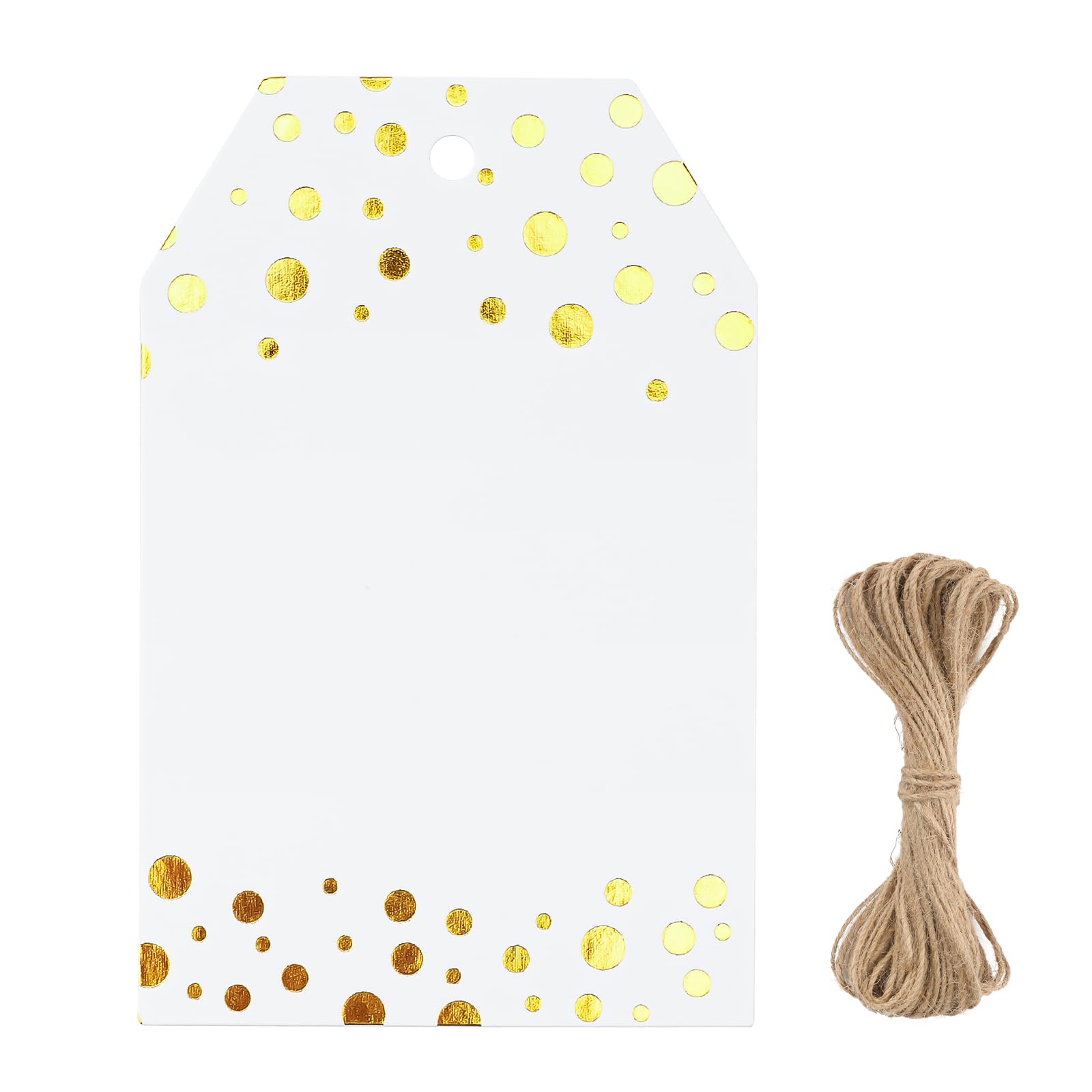 Amazon.com: G2PLUS Foil Gold Dots Gift Tags, 50 Pcs White Paper ...