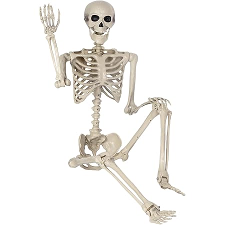 Amazon.com: DECORLIFE Pose-N-Stay Skeleton 5FT, Life Size Skeleton ...