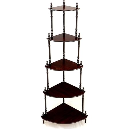 Amazon.com: Frenchi Home Furnishing 5-Tier Corner Stand, Mahogany ...