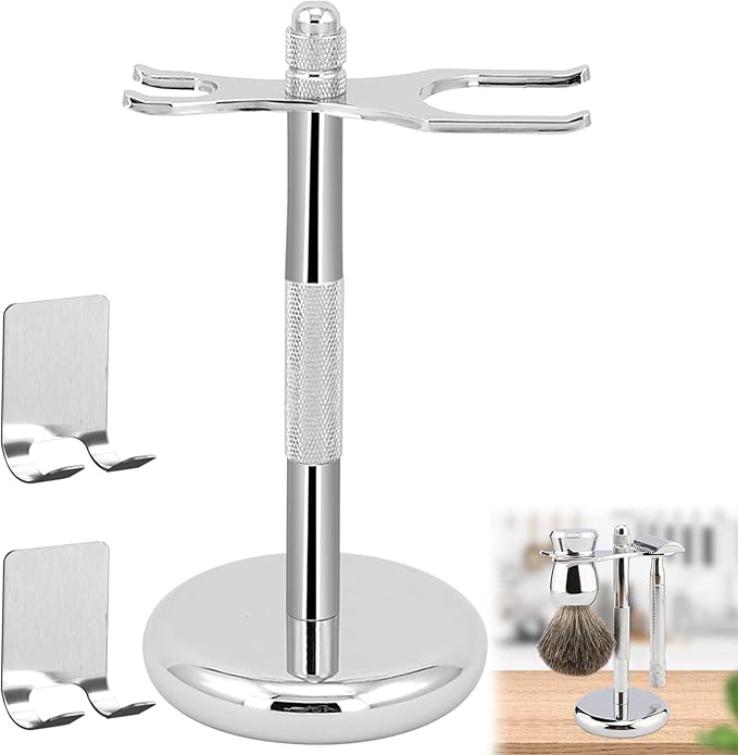 GHYUI Rasierhalter aus Edelstahl, für Männer, Rasierpinsel, geeignet ...