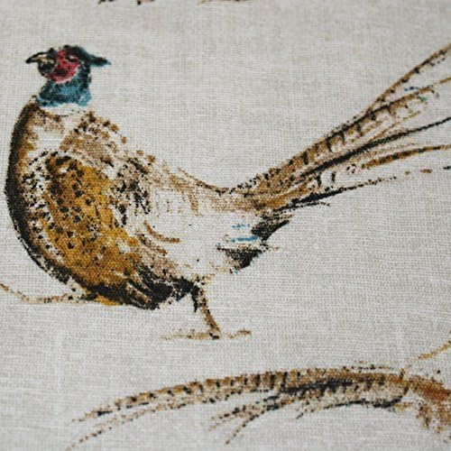 Vintage Pheasants Linen Look Curtain/Upholstery Fabric - per metre ...