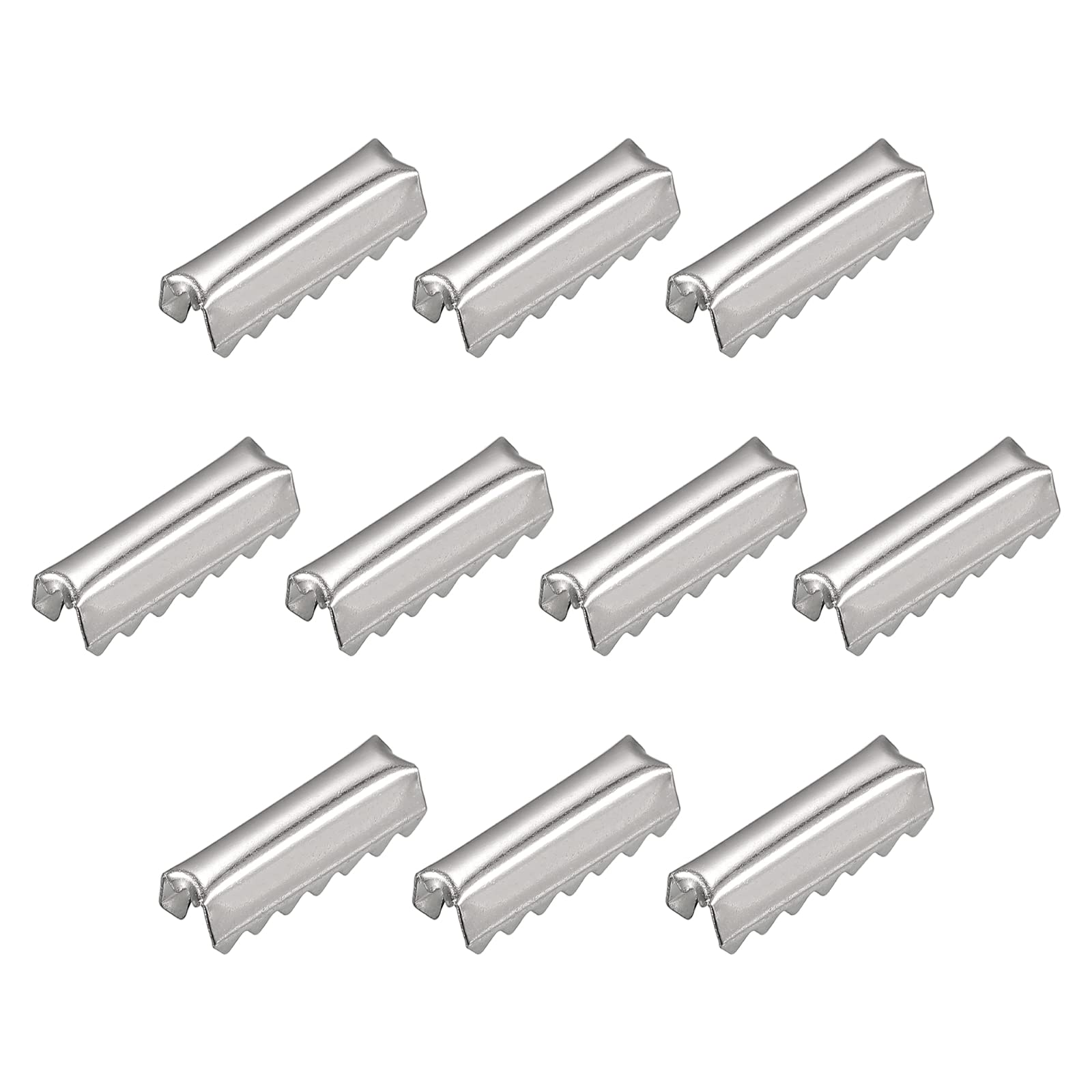 Amazon.com: uxcell Fold Over Crimp End Caps, 200Pcs 10mm x 2.8mm Ribbon ...