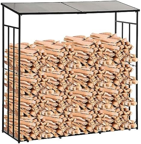 Outsunny 2.3 m³ Firewood Storage Rack Firewood Storage Rack Firewood ...