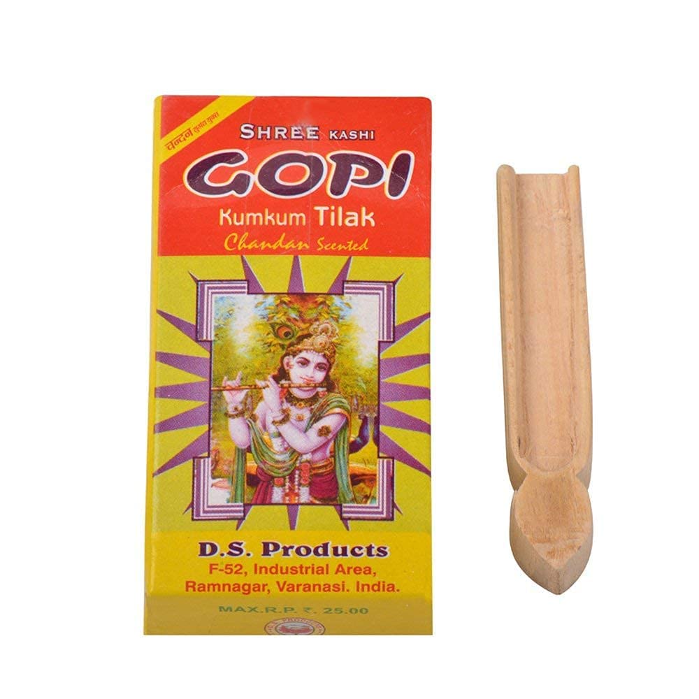 Buy Vrindavan Store Natural Gopi Chandan Stick with Wooden Tilak Stamp ...