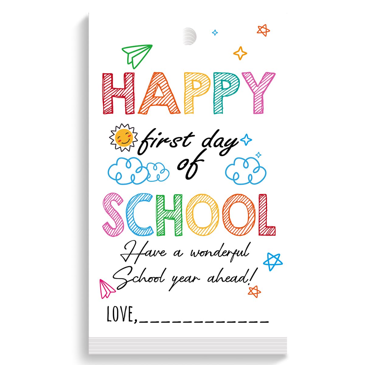 Amazon.com: Back to School Gift Bag Tags,Cute Happy First Day of School ...