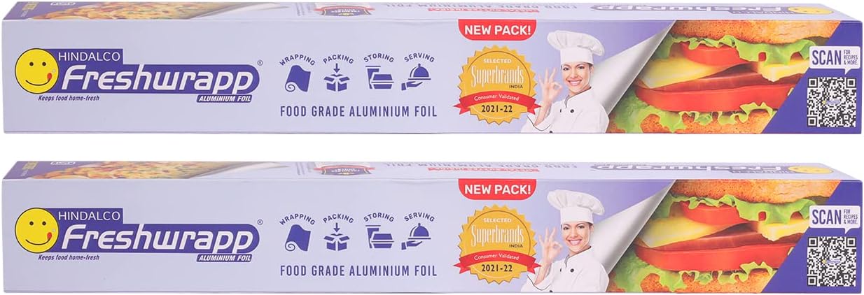 Freshwrapp Hindalco Aluminium Foil 72 Meters, 11microns | Food Packing ...