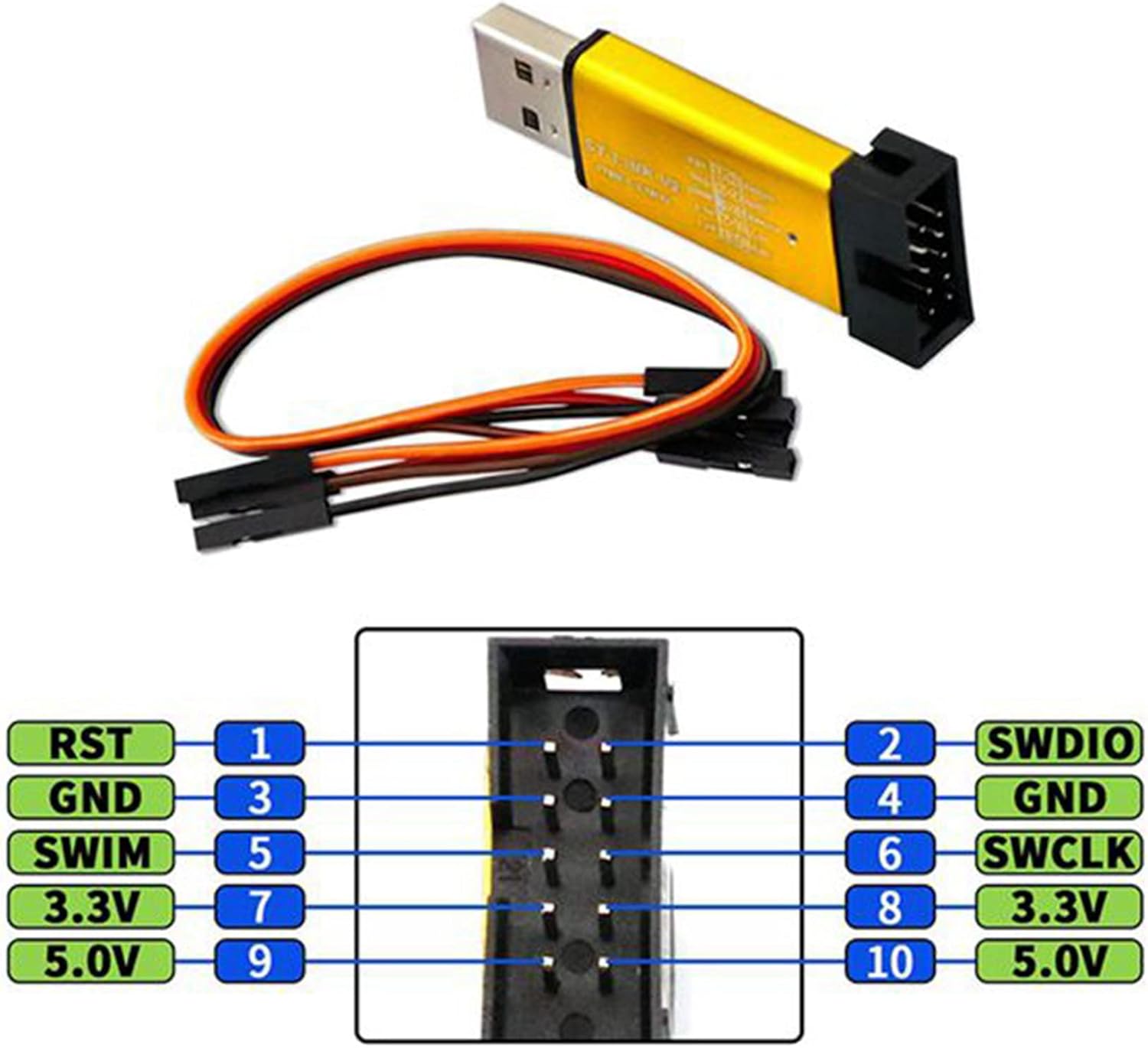Buy TOODA ST-Link V2 Programming Unit Emulator Downloader + 40Pin ...