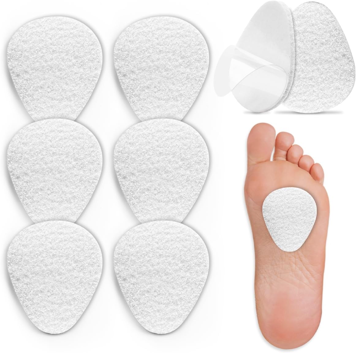 Amazon.com: Svowin 0.2'' Thick Wool Felt Ball Foot Cushions, Self ...