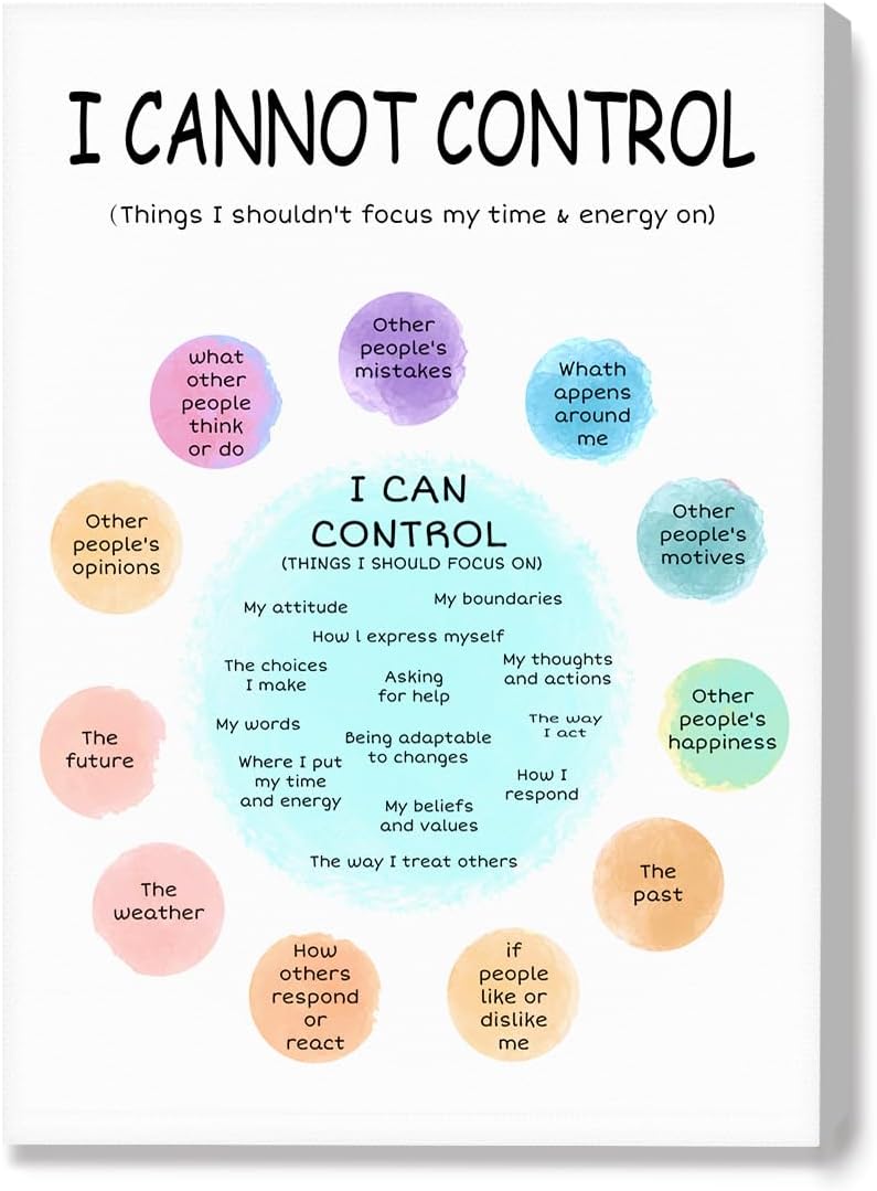 Amazon.com: IIONGDE Things I Can and Cannot Control Poster Canvas Wall ...