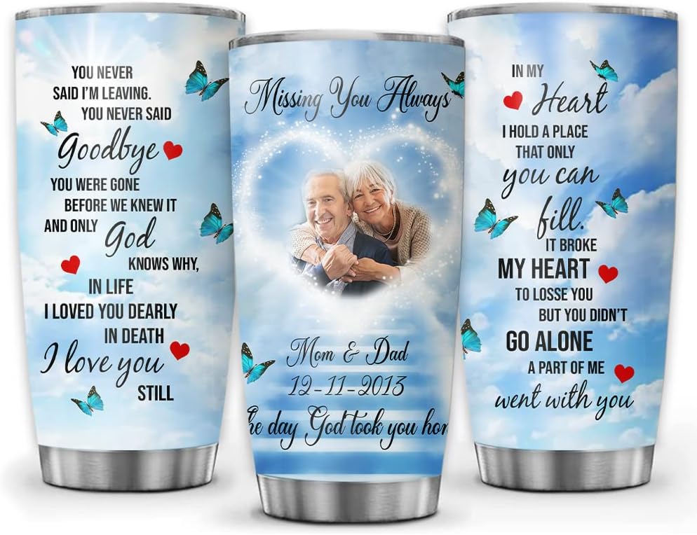 Amazon.com | Personalized Memorial Photo Tumbler, Missing You Always ...
