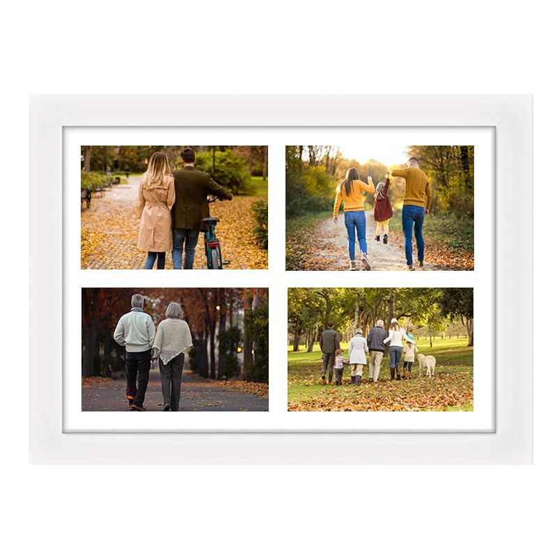 Multi Photo Picture Frames - White Multiple Photos 4 Aperture 4 x 6 ...