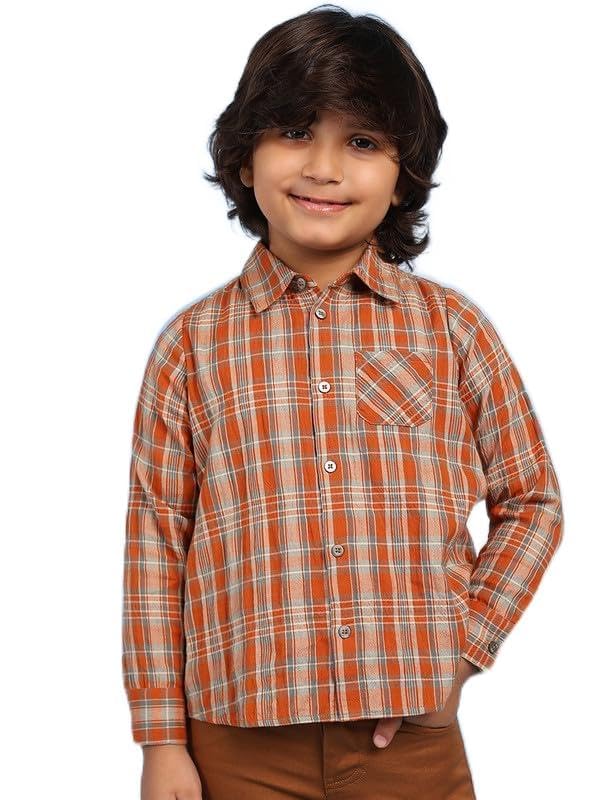 Buy the tribe kids Jackson Boys Tartan Checked Cotton Casual Shirt ...