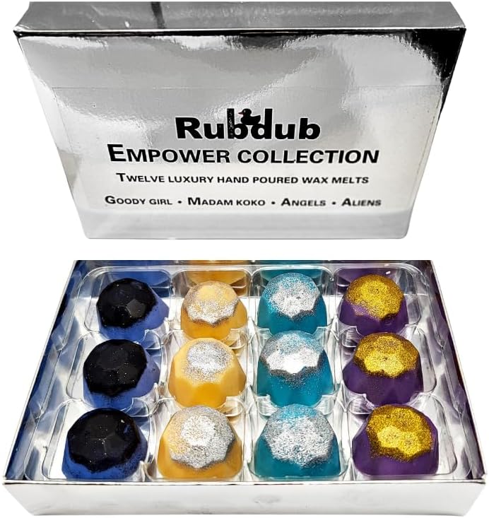 Rubdub Extra Large Luxury Designer Perfume Wax Melts - Chrome Box - 12 ...