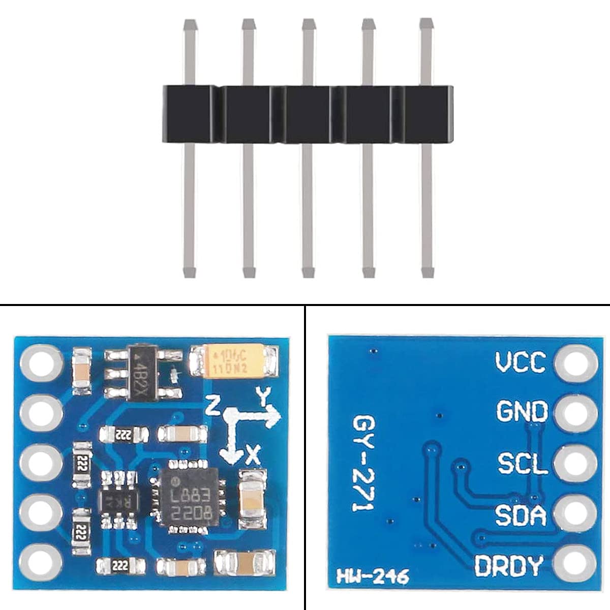 Youmile 2 pcs GY-271 QMC5883L Triple Axis Compass Magnetometer Sensor ...