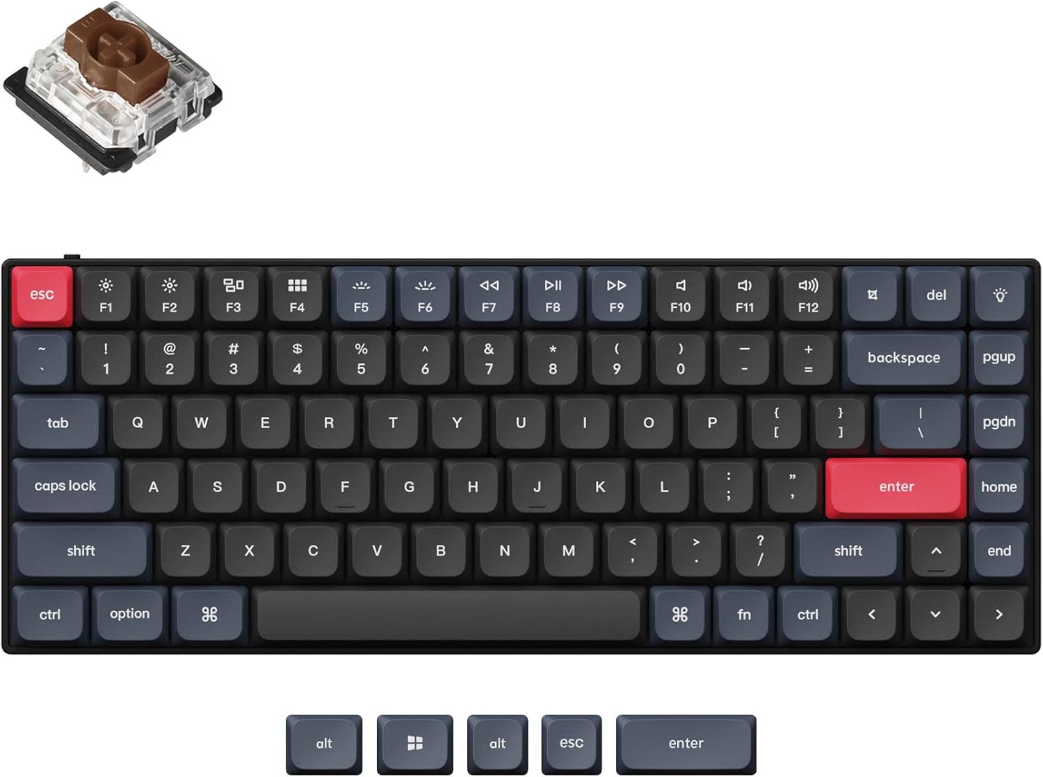 Keychron S1 Ultra-Slim QMK/VIA Custom Wired Mechanical Keyboard, 84 ...