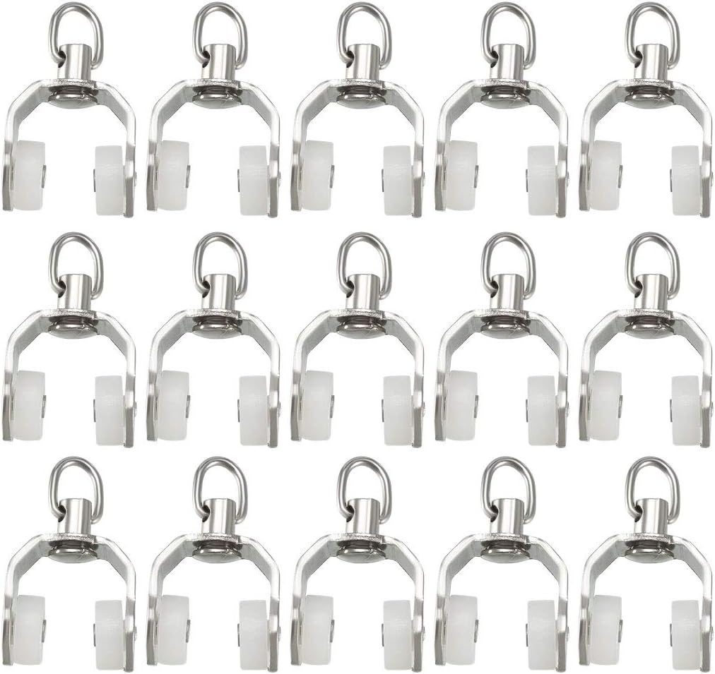 uxcell Curtain Track Stainless Steel Frame Twin Wheeled Carriers ...