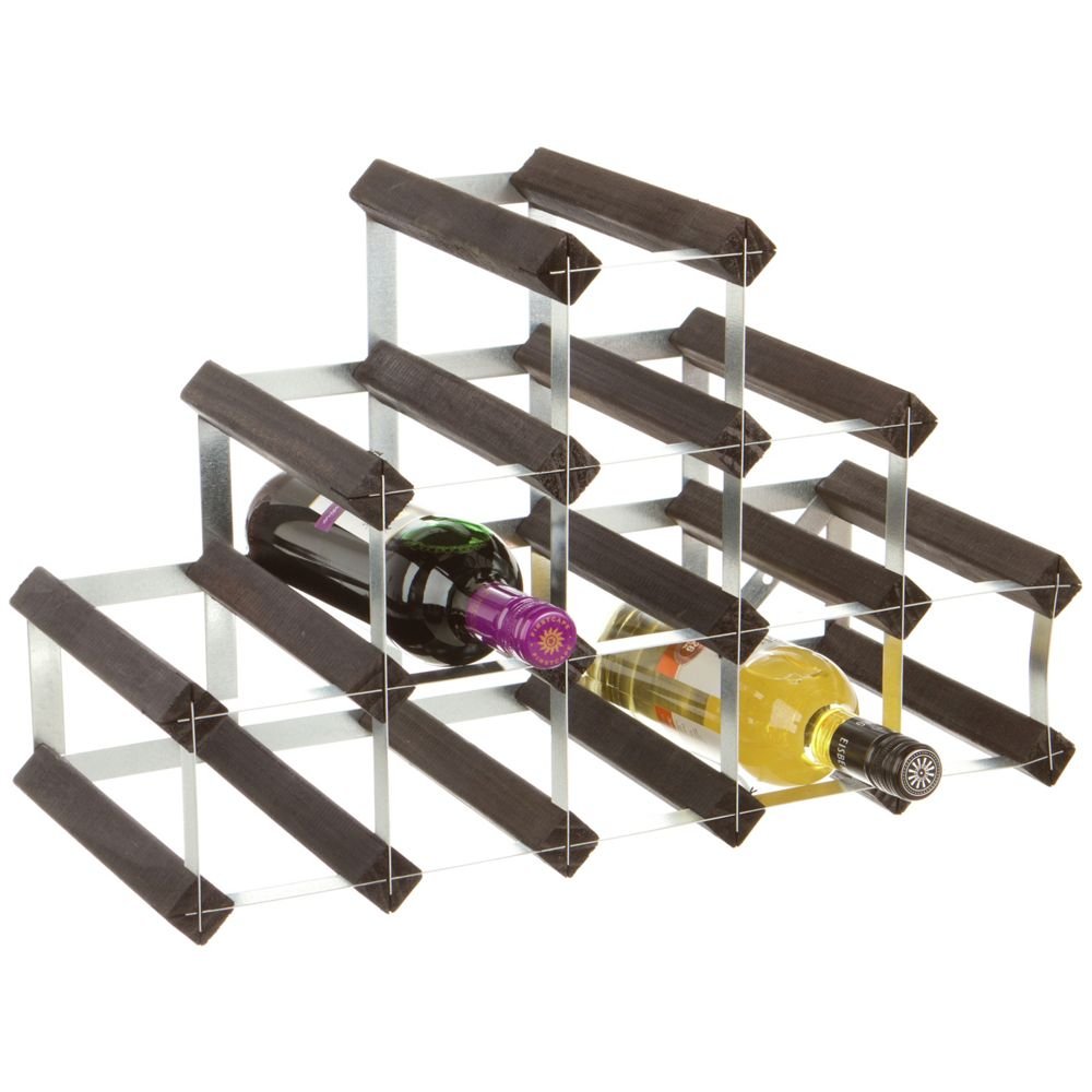 Buy RTA 14 Bottle Pyramid Traditional Wine Rack-Fully Assembled-Black ...