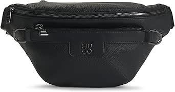 HUGO Men's Nesh R Bumbag Faux Leather Bum Bag with Stack Logo, Black 1 ...